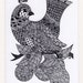 Zentangle, Greeting Card 5x7, Hand Drawn, Partridge in a Pear Tree ...
