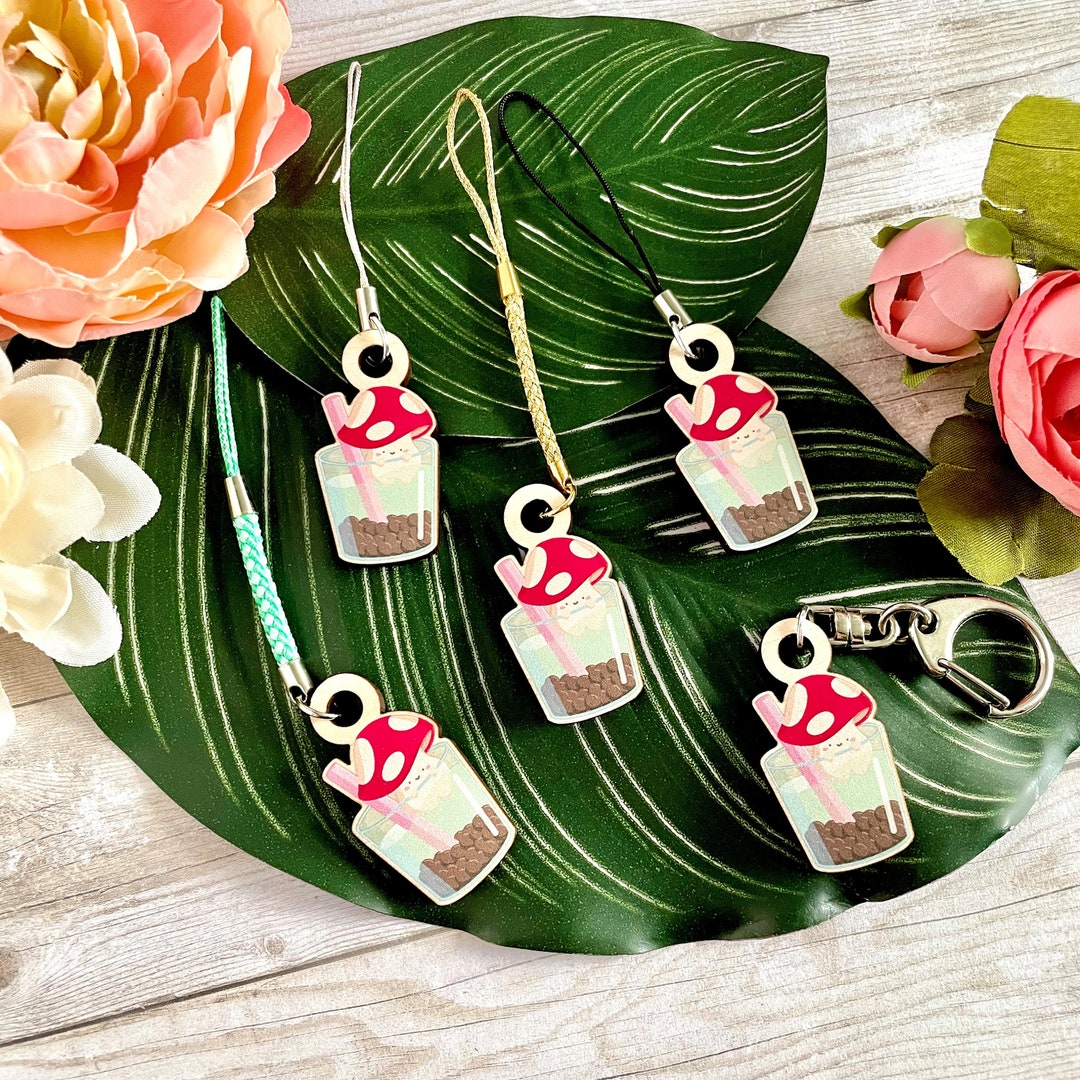 Moosh With Boba Wooden Charm phone/bag Accessory - Etsy