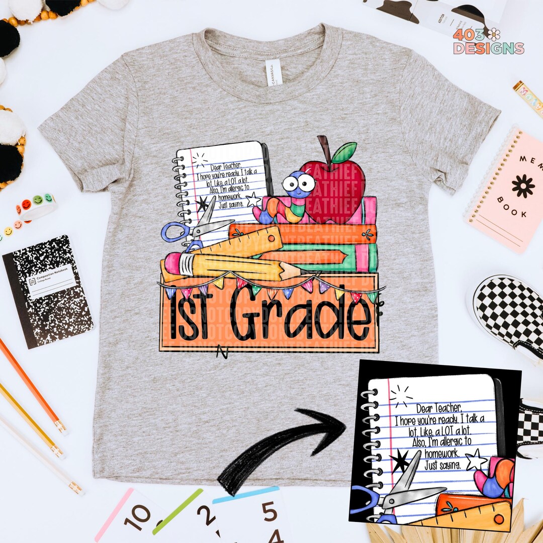 School Grade Nameplate 1st Grade | DTF Transfer | Direct to Film ...