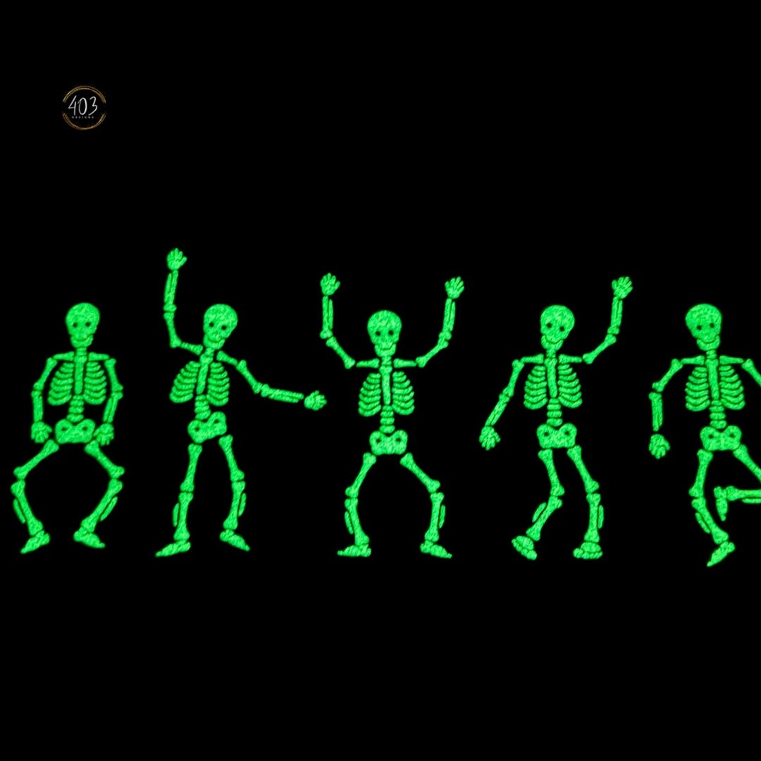 Dancing Skellies Glow in the Dark Puff Screen Print Transfer | Ready to ...