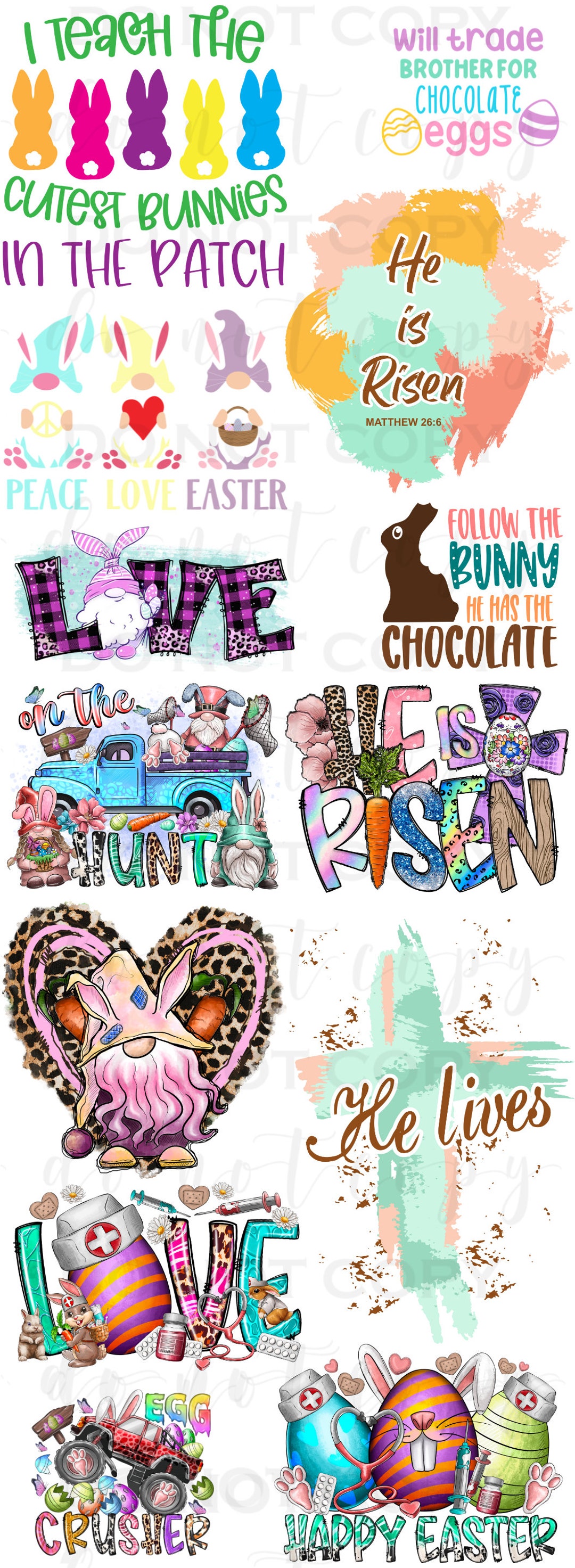 Premade DTF Gang Sheet Easter | DTF Transfer | Direct to Film Transfer ...