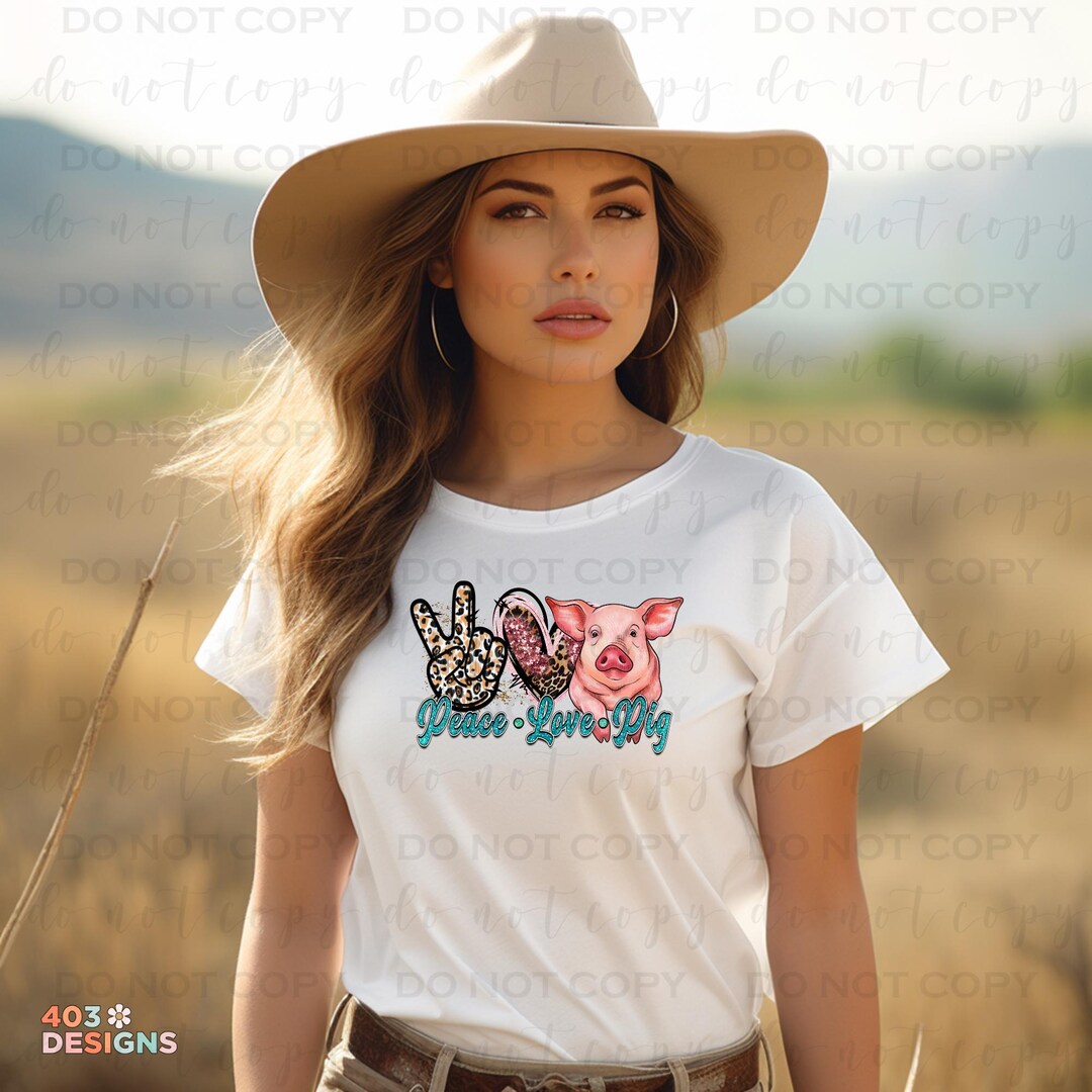Peace Love Pig | DTF Transfer | Direct to Film Transfer | Ready to ...