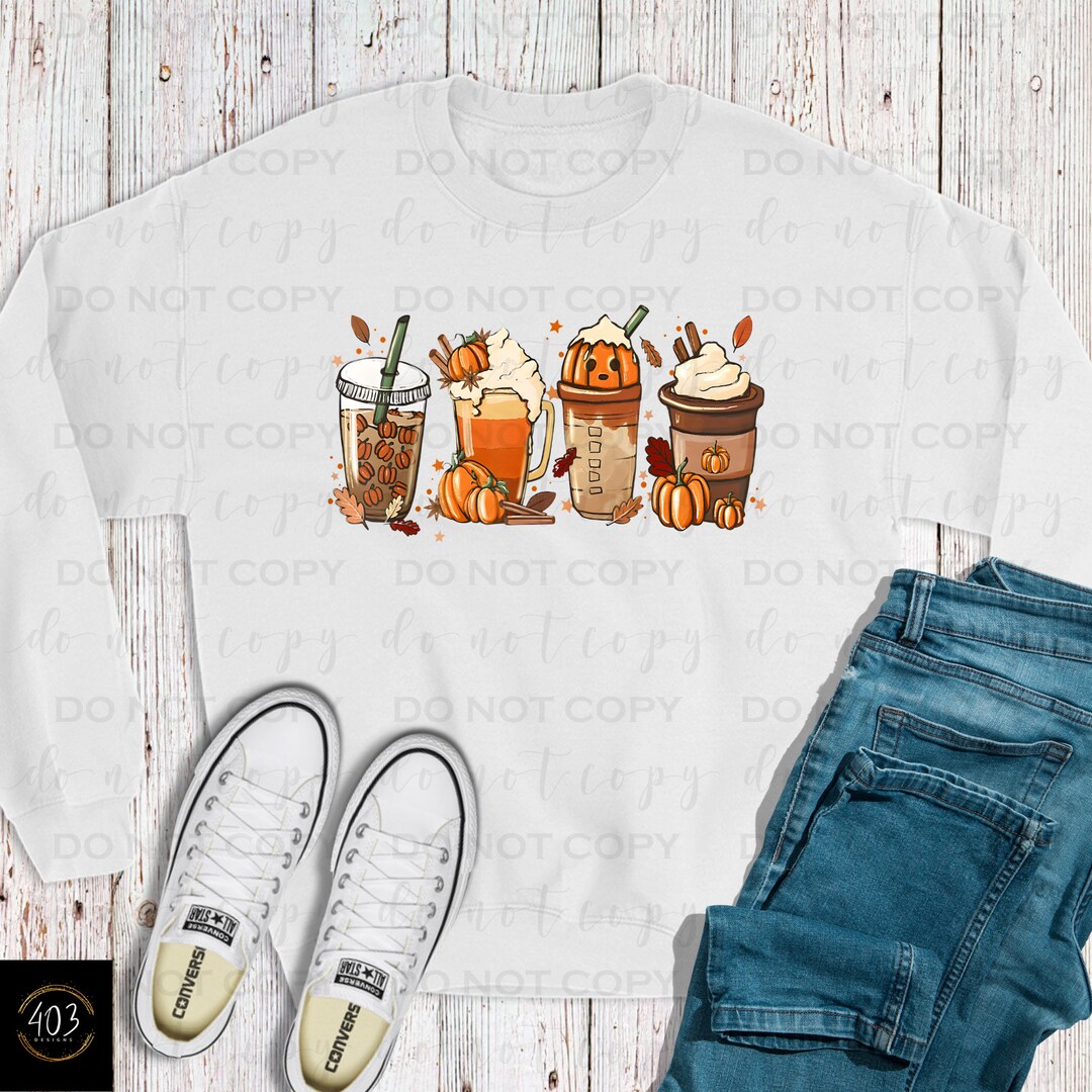 Fall Coffee DTF Transfer | Ready to Press T-shirt Design - Etsy