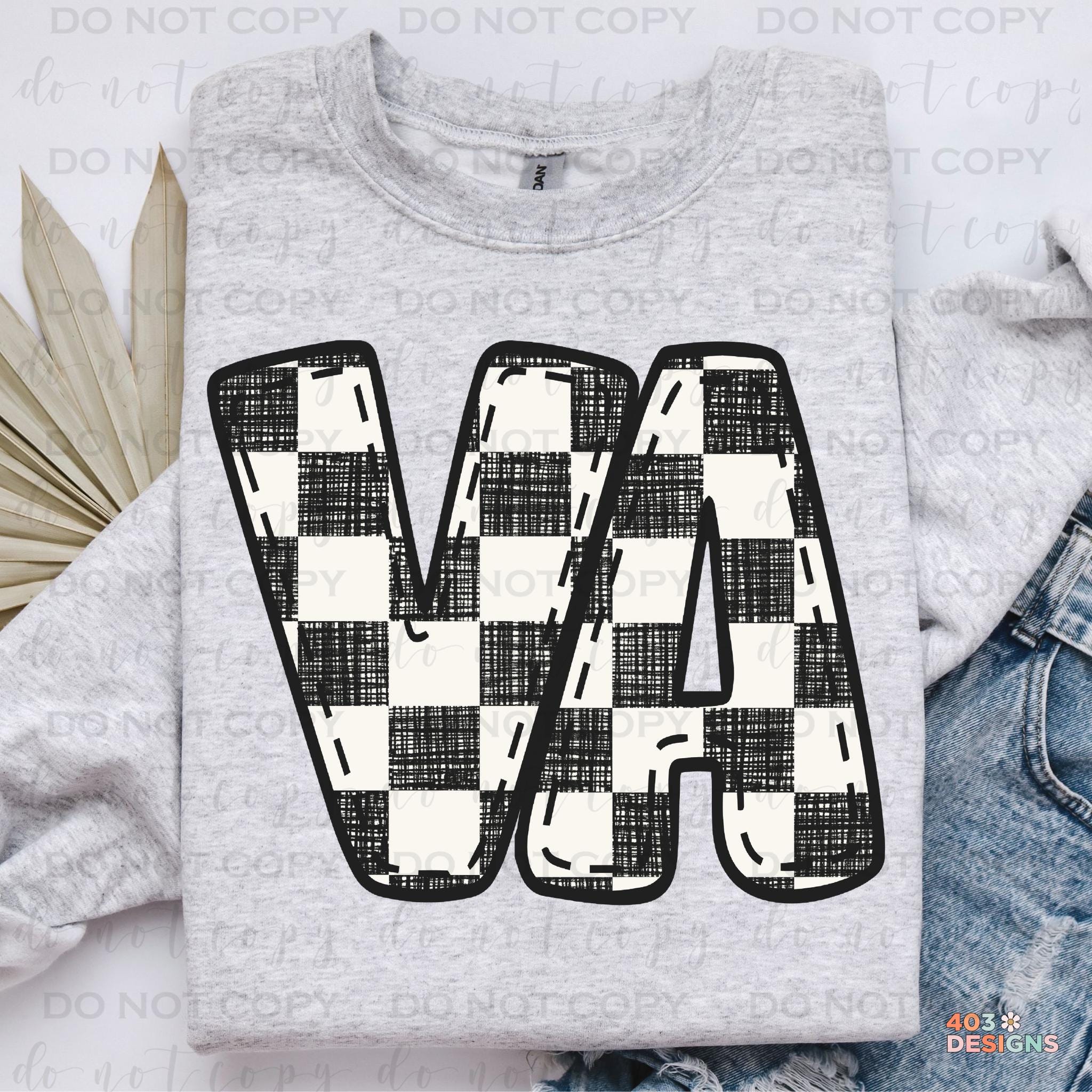 Virginia Bubble Stitch Checkered States | DTF Transfer | Direct to Film ...