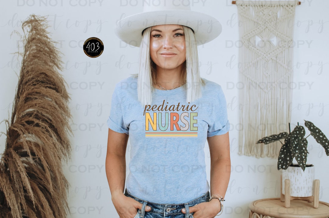 Pediatric Nurse Retro | DTF Transfer | Direct to Film Transfer | Ready ...
