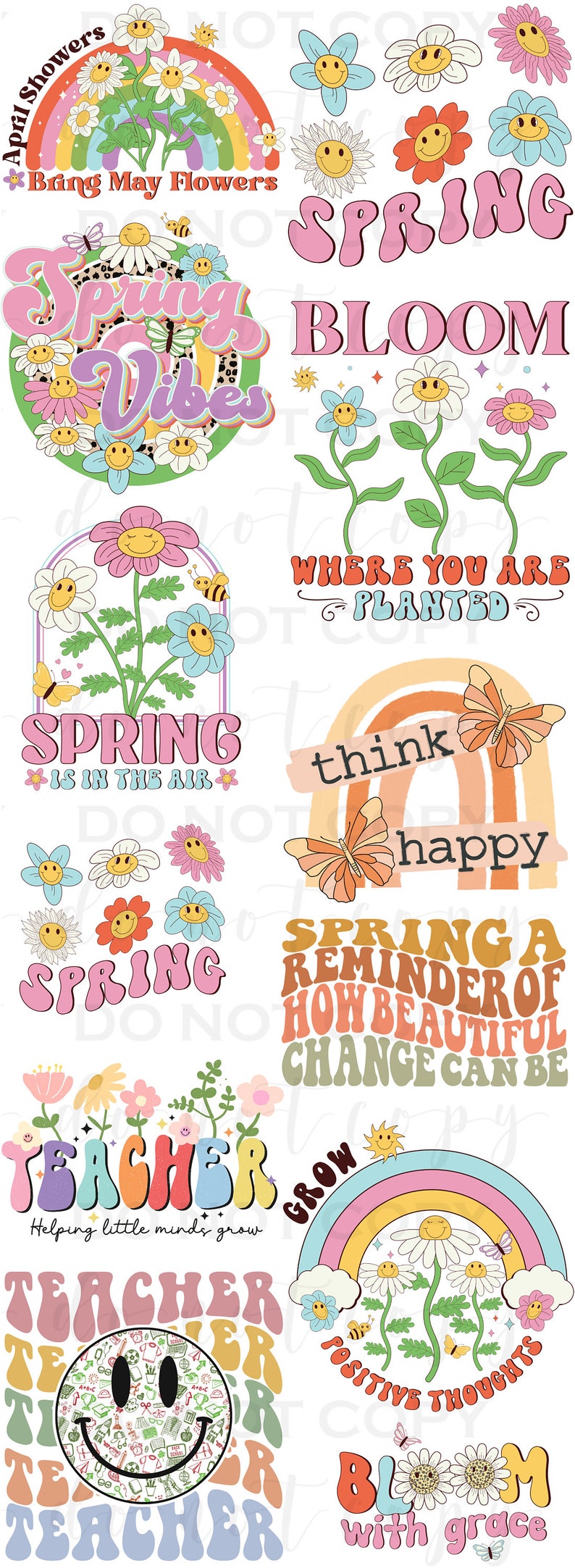 Premade DTF Gang Sheet Spring DTF Transfer Direct to Film - Etsy