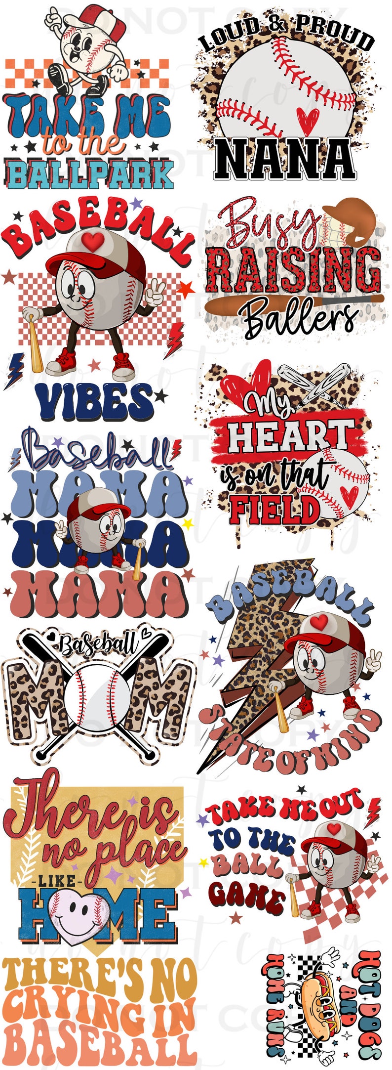 Premade DTF Gang Sheet Baseball DTF Transfer Direct to - Etsy