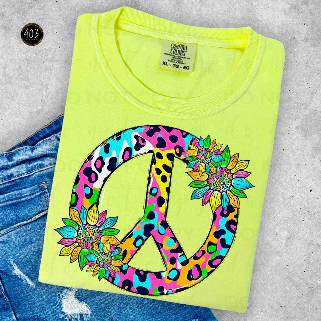 Leopard Peace Sign | DTF Transfer | Direct to Film Transfer | Ready to ...