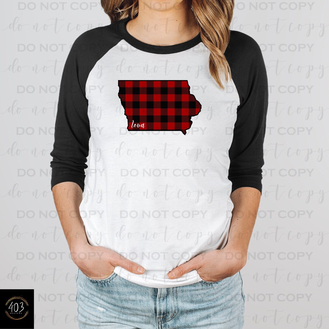 Iowa- Buffalo Plaid State | DTF Transfer | Direct to Film Transfer ...