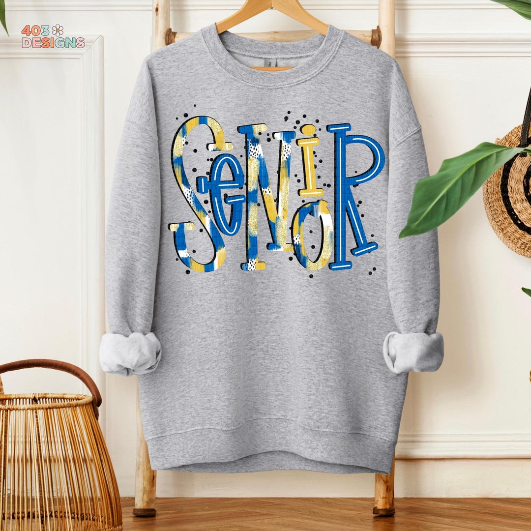 Senior Blue Gold | DTF Transfer | Direct to Film Transfer | Ready to ...