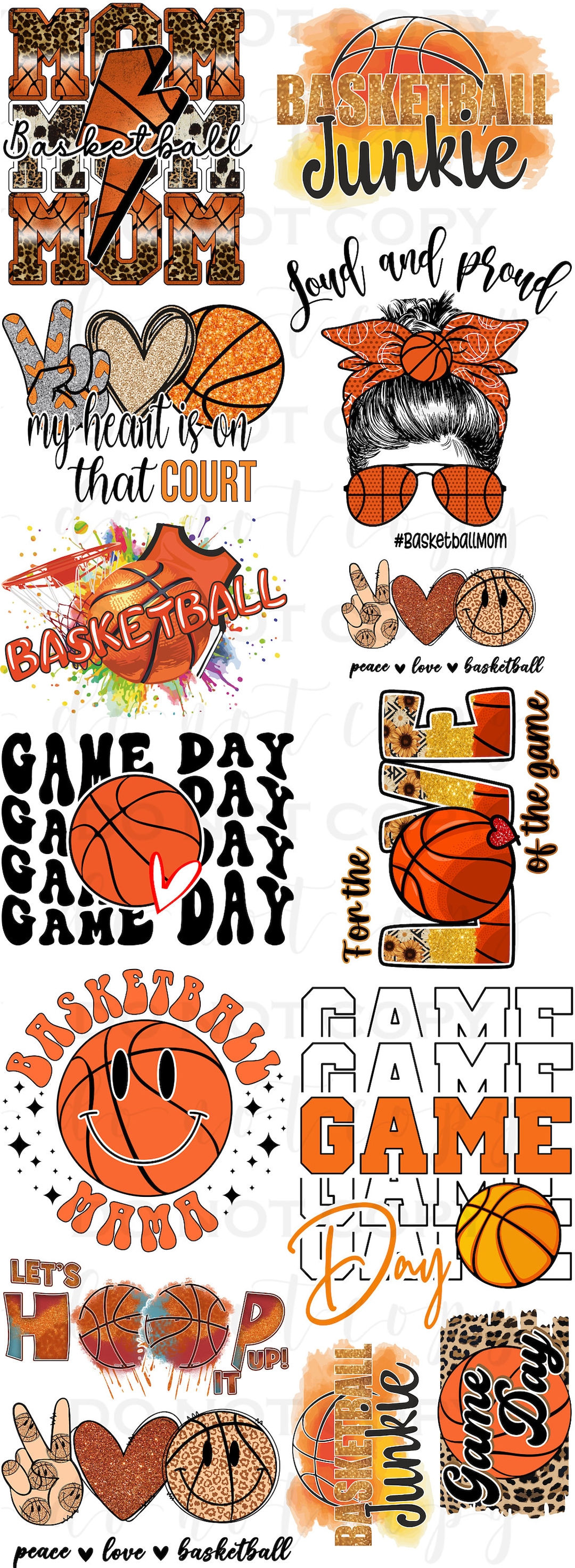Premade DTF Gang Sheet Basketball | DTF Transfer | Direct to Film ...