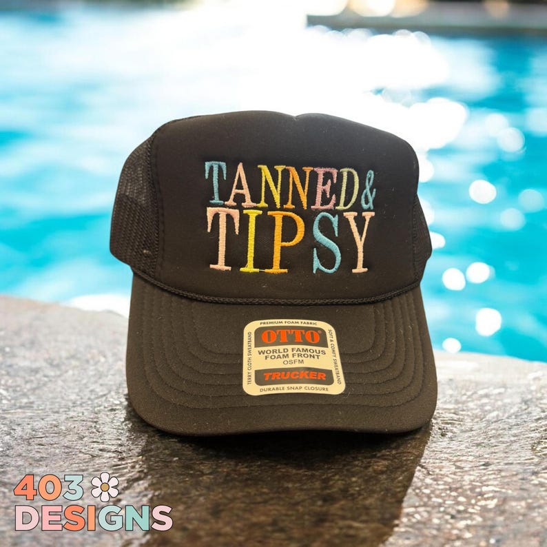 Tanned and Tipsy Hat | Beach Vacation Cap | Summer Trucker Hat | Otto ...