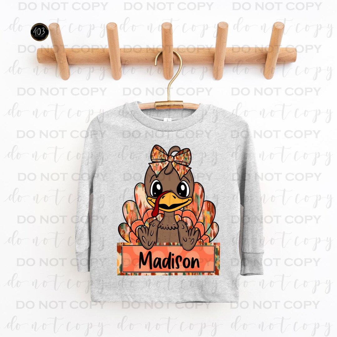 Turkey Name Plate Girl | DTF Transfer | Direct to Film Transfer | Ready ...