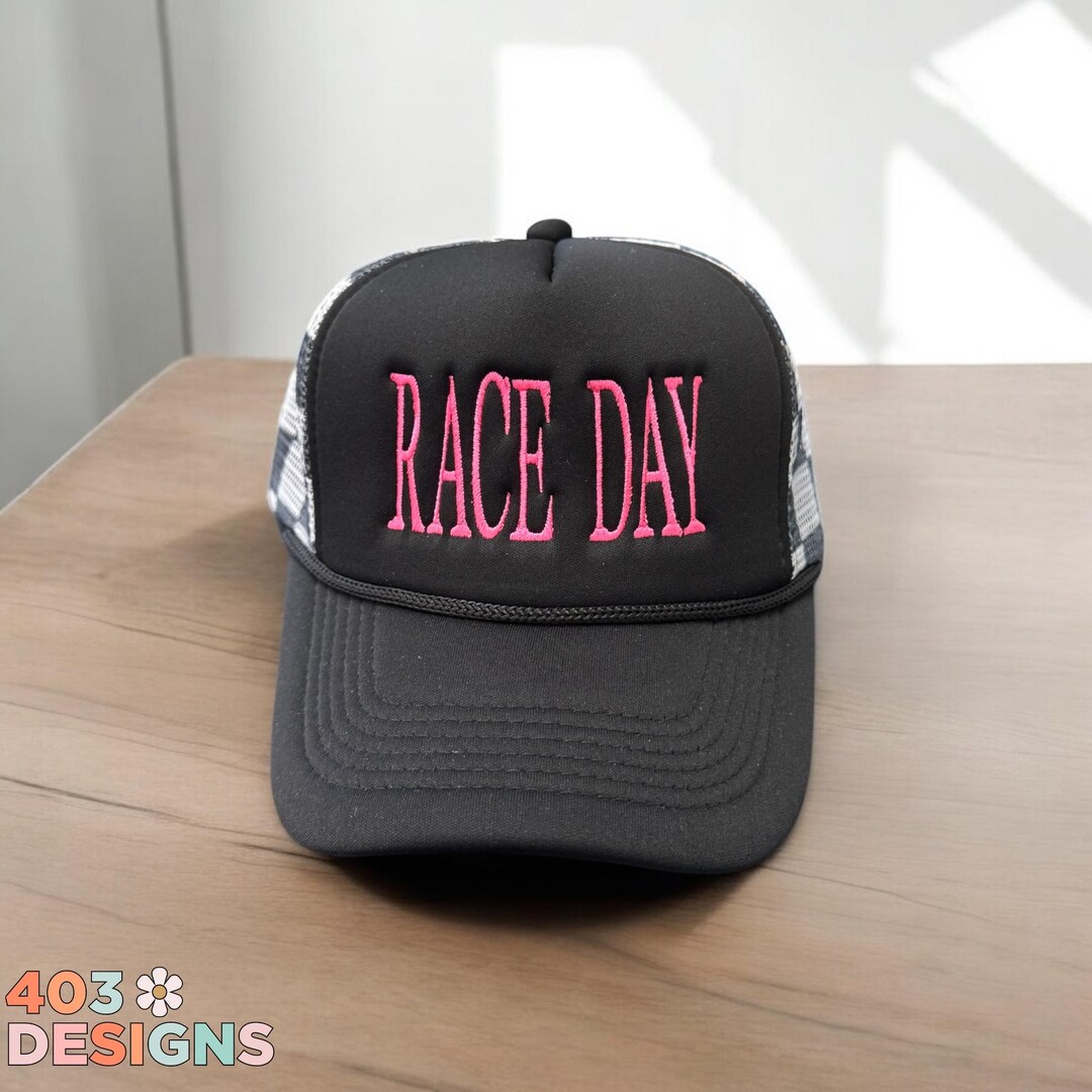 Custom Race Day Hat | Embroidered Foam Trucker Hat | Personalized ...