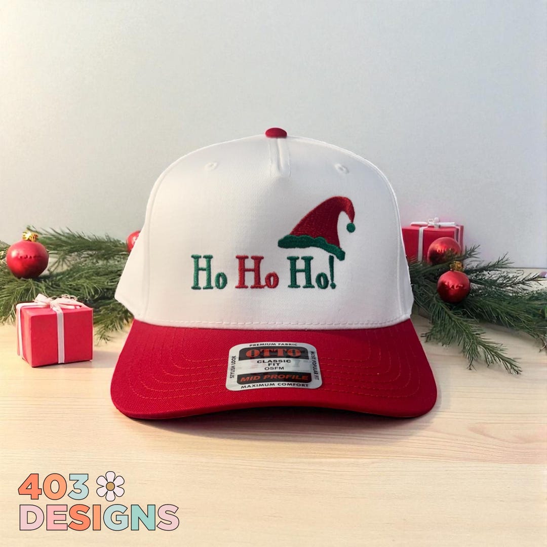 Ho Ho Ho Hat – Christmas Embroidered Twill Cap – Holiday Dad Hat ...