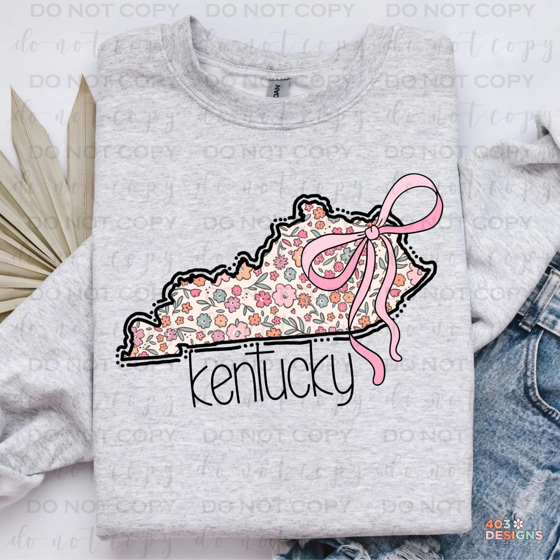 Kentucky Floral Bow Sweatshirt or T-shirt – Cute Southern State Apparel ...