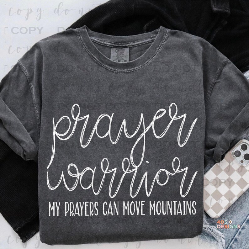 Prayer Warrior White Text | DTF Transfer | Direct to Film Transfer ...