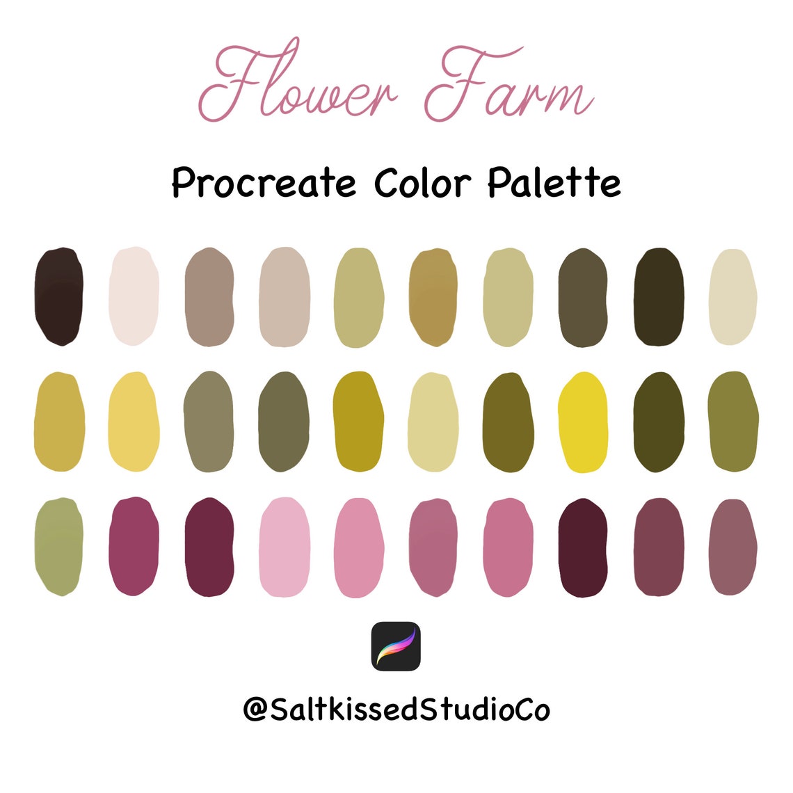 Flower Farm Color Palette Procreate Color Palette Lettering Digital Art ...
