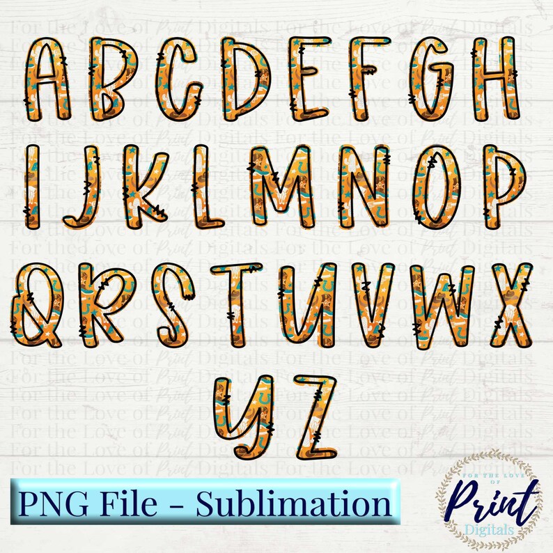 Cowboy Doodle Alphabet PNG, Cowboy Doodle Letters, Western Alphabet ...