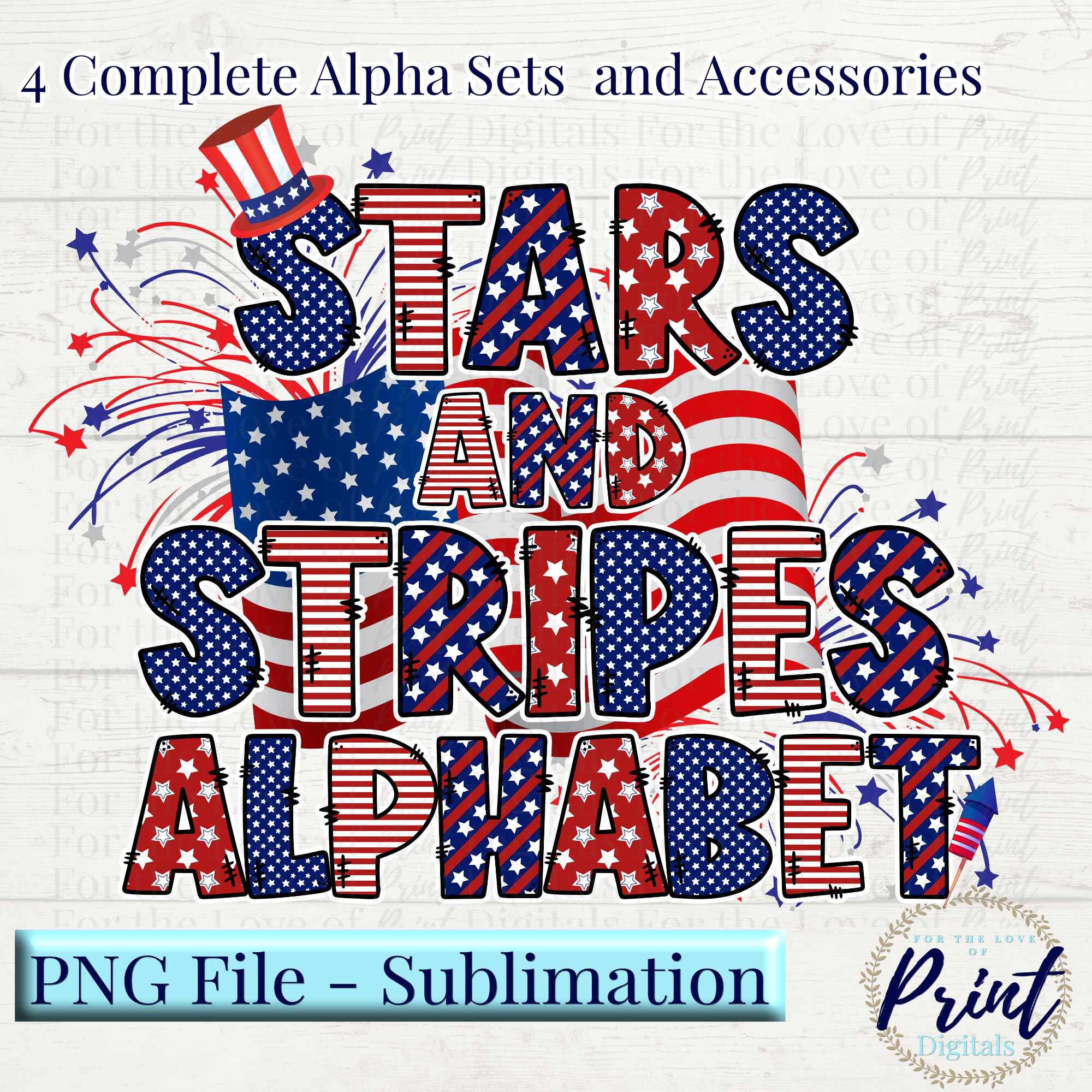 Patriotic Doodle Alphabet Bundle 4th of July Alpha Pack - Etsy