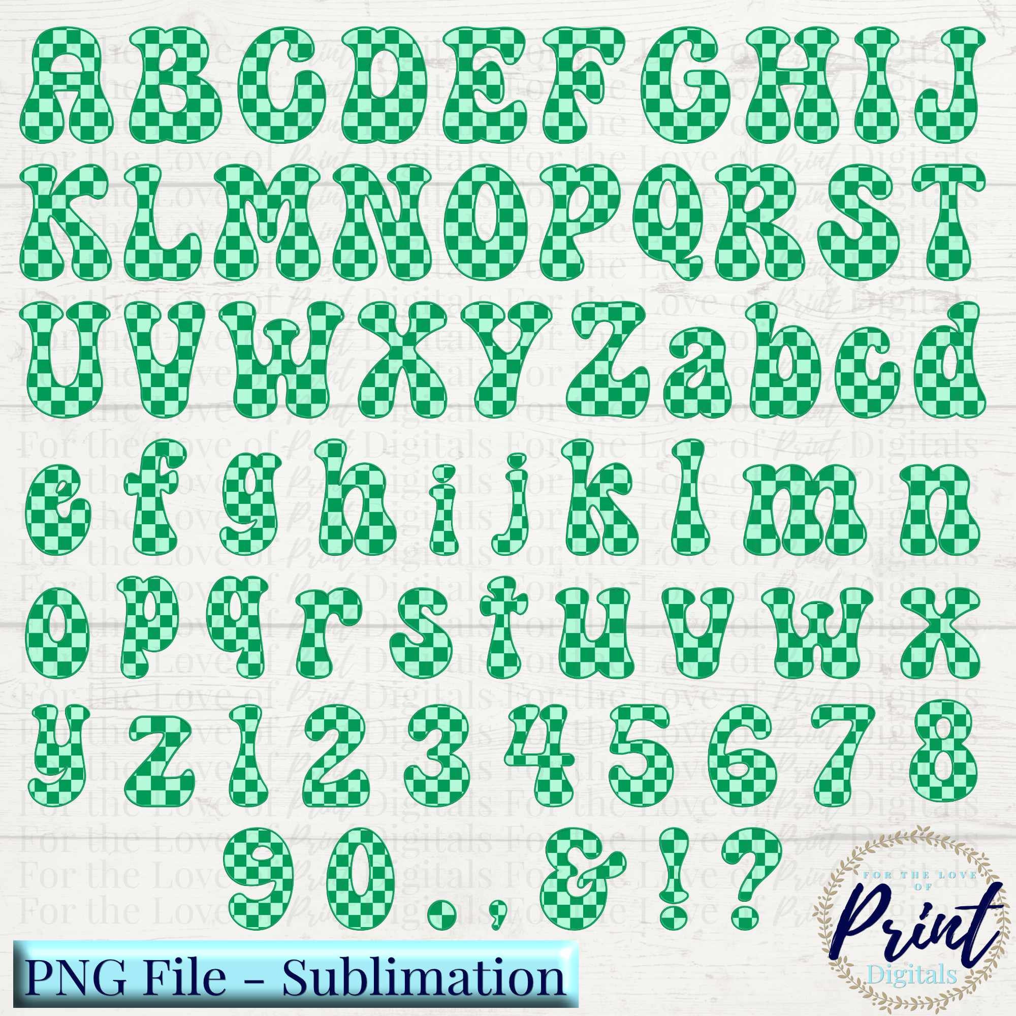 Retro Checkered Doodle Alphabet, Retro Alphabet PNG, Checkered Alphabet ...