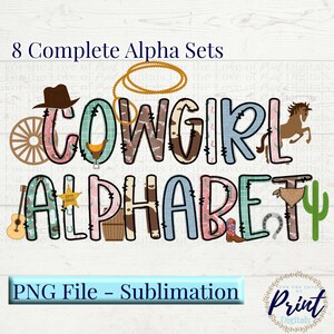 Cowgirl Doodle Alphabet PNG Cowgirl Doodle Letters Western - Etsy