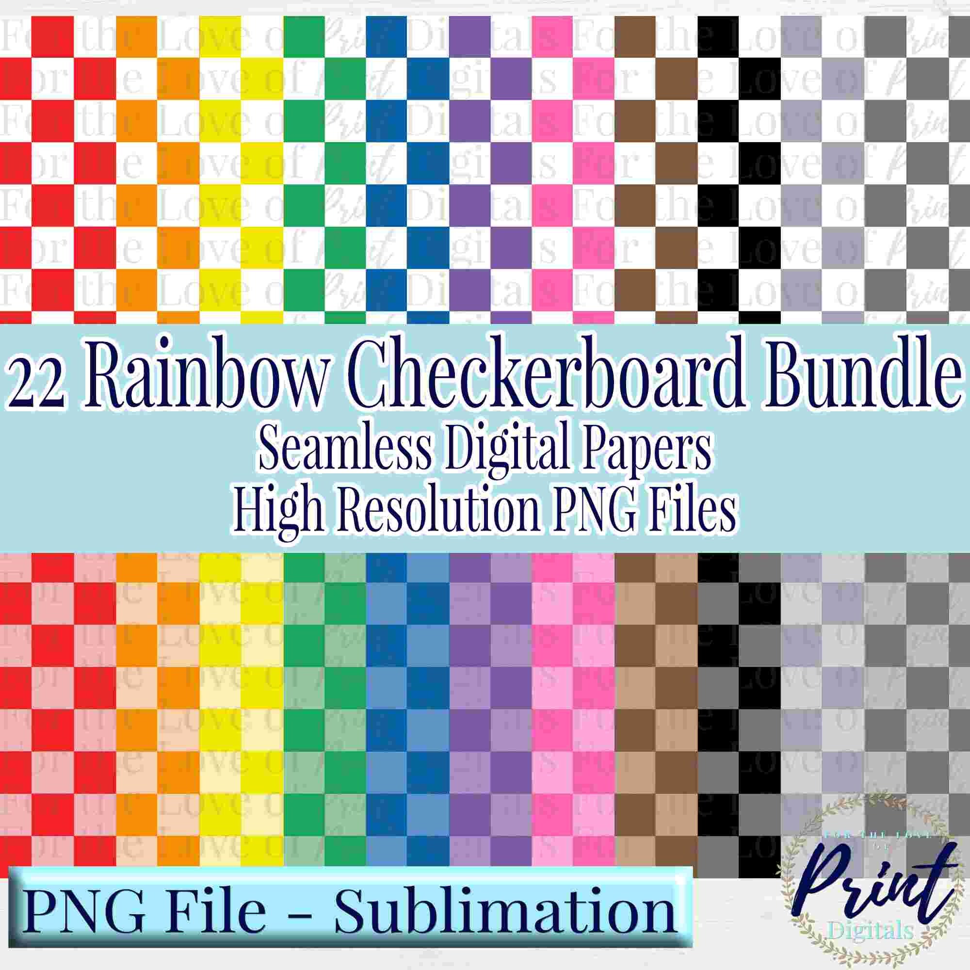 Checkered Digital Paper, Rainbow Checkered Seamless Paper, Checkered Grid, Checkered Seamless ...