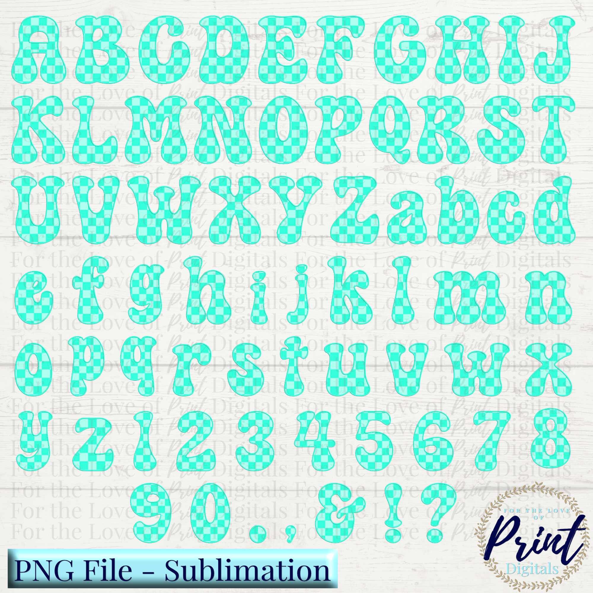 Retro Checkered Doodle Alphabet, Retro Alphabet PNG, Checkered Alphabet ...