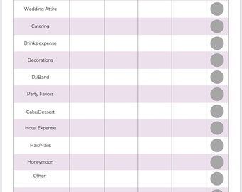 The Wedding Expense Tracker - Wedding Expense Checklist, Wedding ...