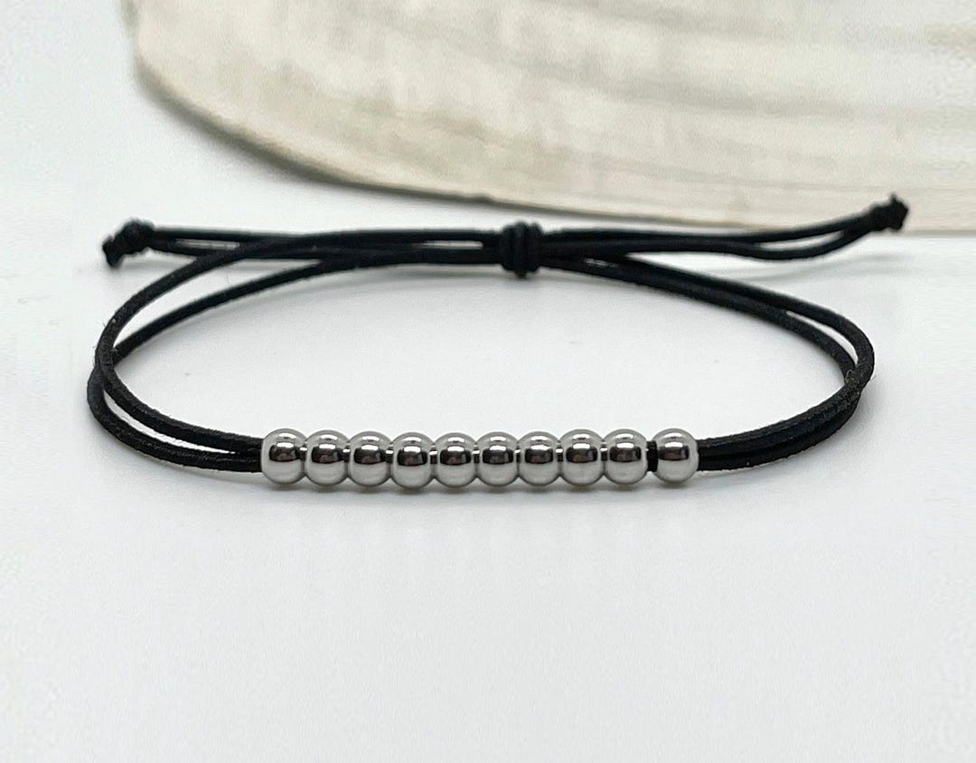 Counting Bracelet With 10 Sliding Stainless Steel Beads for Counting ...