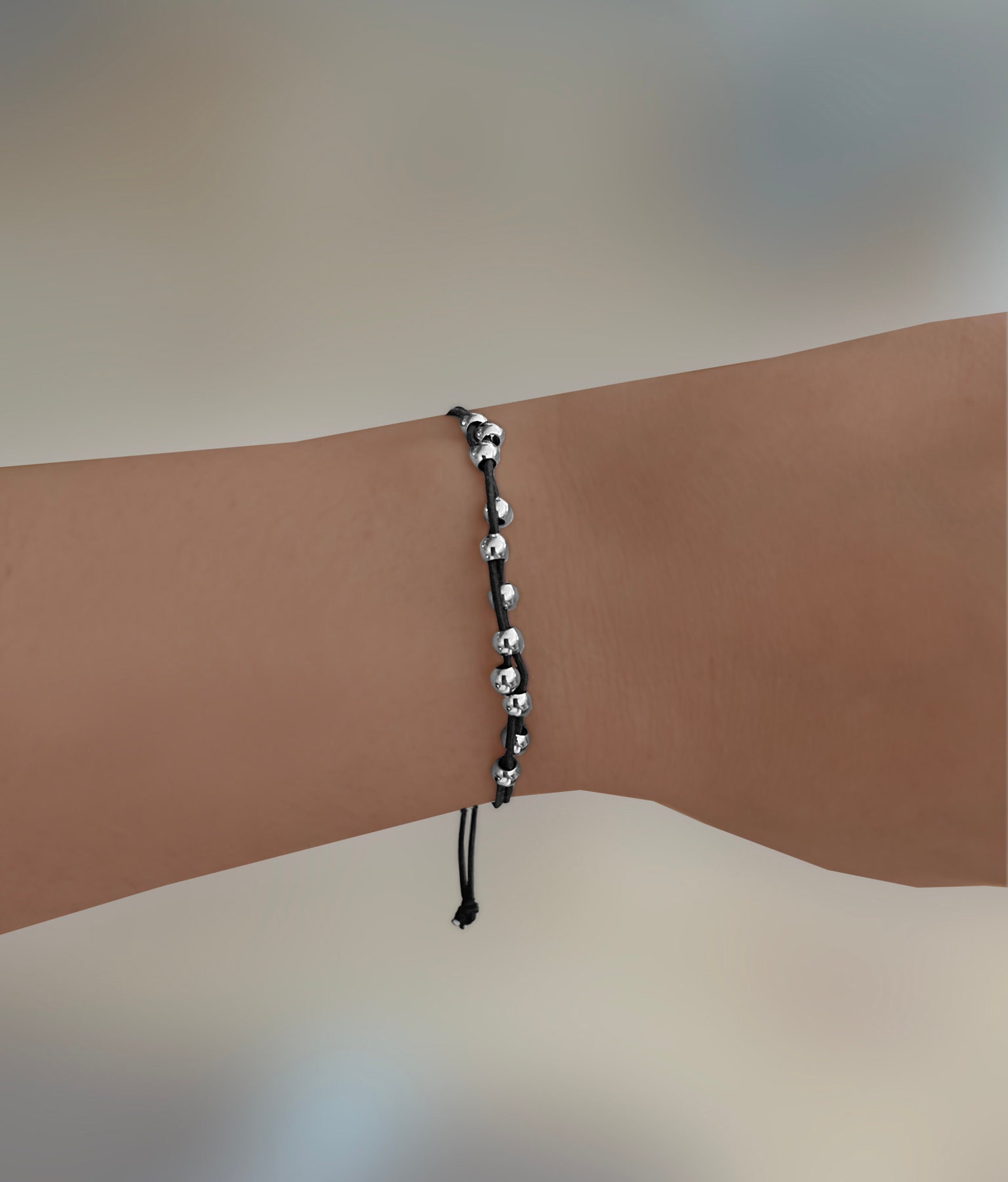 Fidget Bracelet Sliding Stainless Steel Mini Beaded Stretchy - Etsy