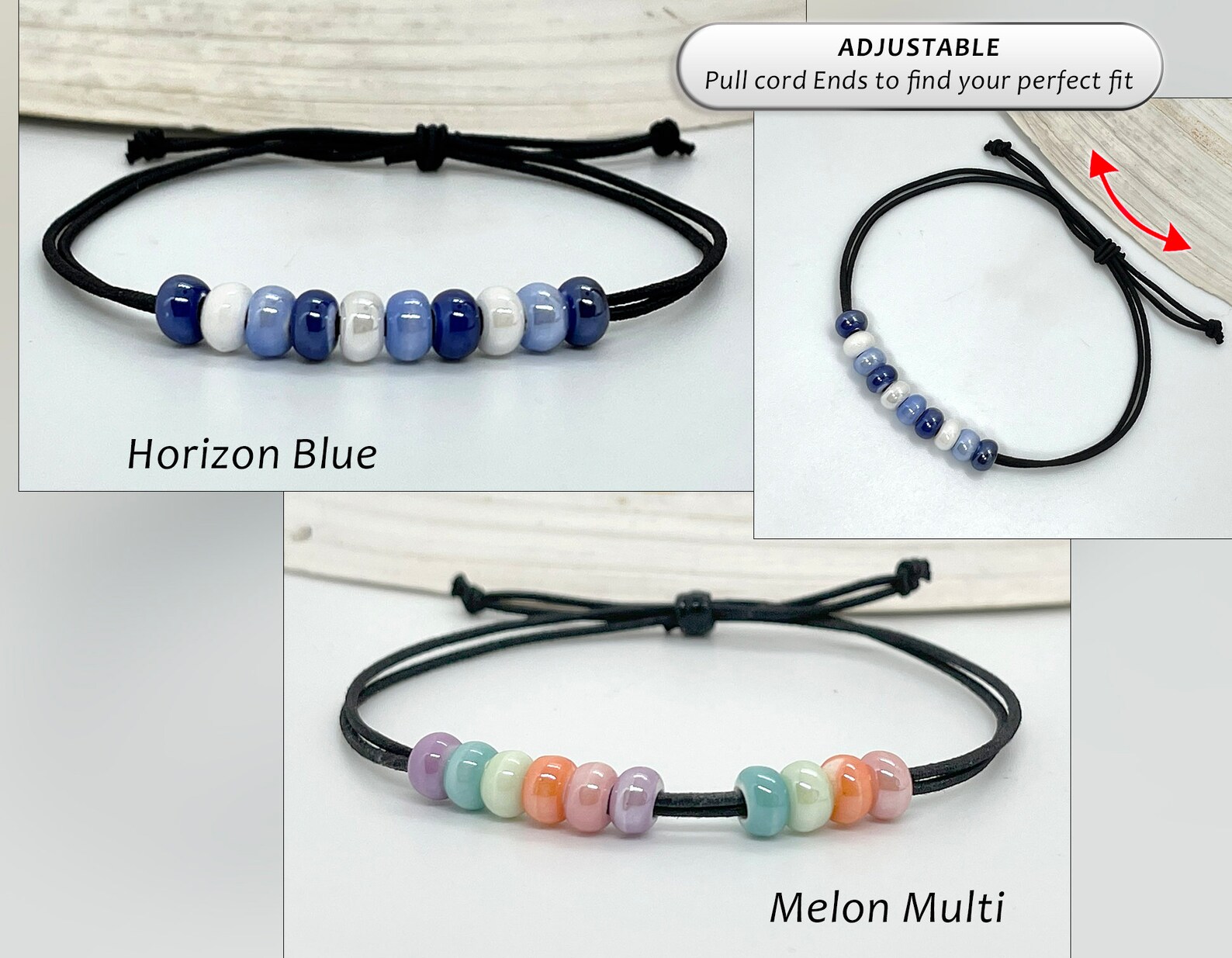 Counting Bracelet 10 Colorful Sliding Ceramic Beads Beaded Golf Stroke ...