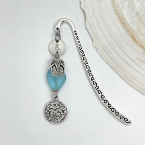 Personalized Sea Glass Beach Mini Bookmark With Antique Silver Tone ...