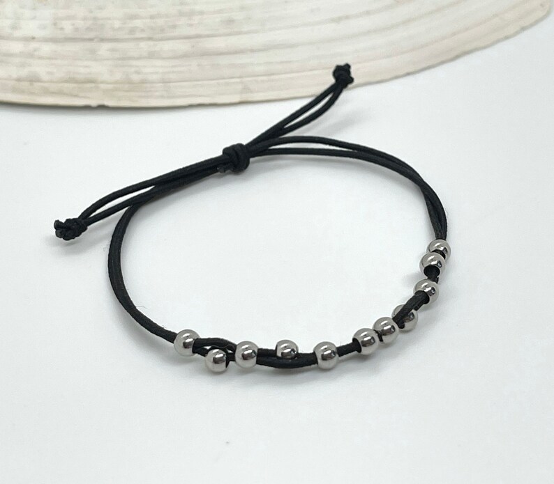 Fidget Bracelet Sliding Stainless Steel Mini Beaded Stretchy - Etsy