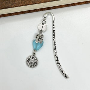 Personalized Sea Glass Beach Mini Bookmark With Antique Silver Tone ...