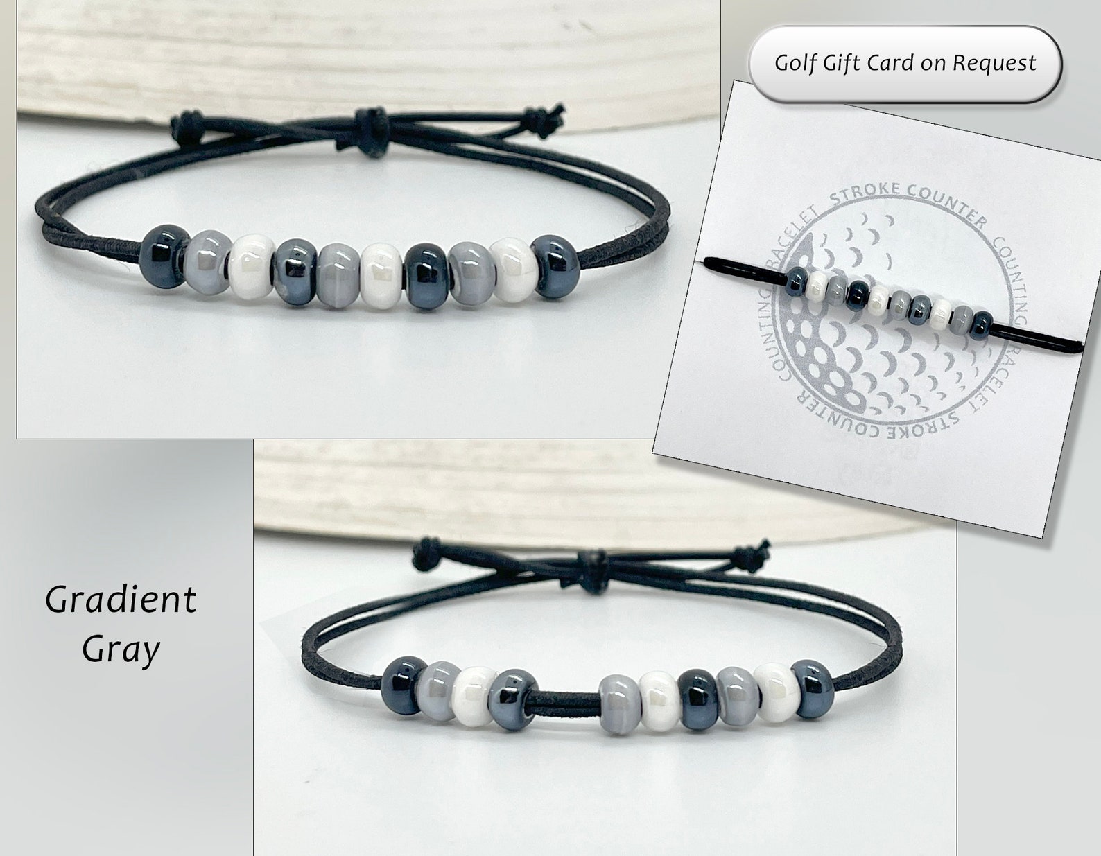 Counting Bracelet 10 Colorful Sliding Ceramic Beads Beaded Golf Stroke ...