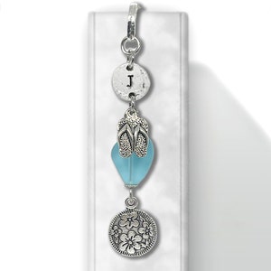 Personalized Sea Glass Beach Mini Bookmark With Antique Silver Tone ...