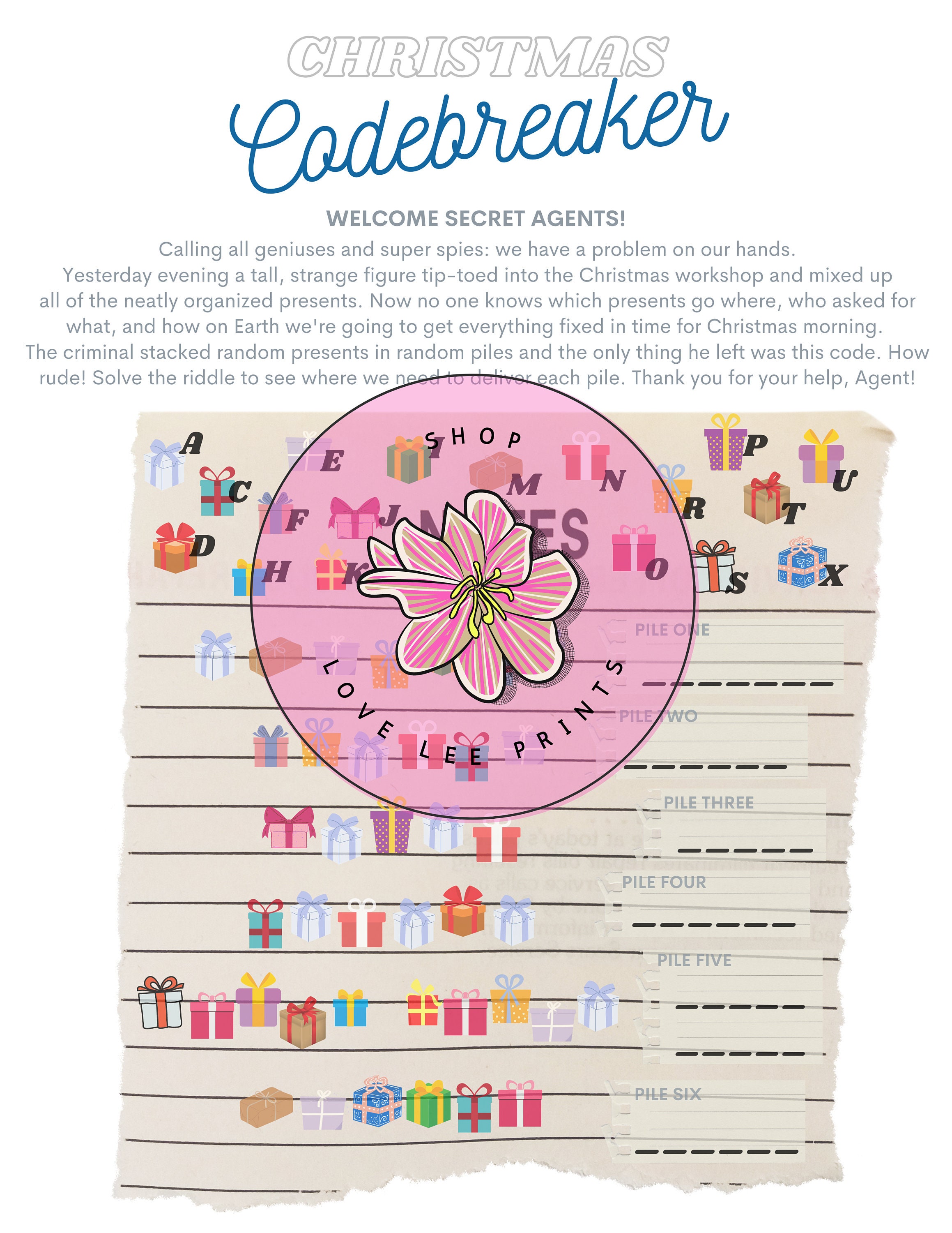 Christmas Codebreaker Worksheet / Activity Page - Elementary and Middle ...