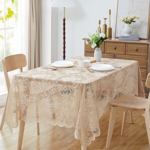 Rectangle Lace Tablecloth With English Rose Design. Rectangular ...