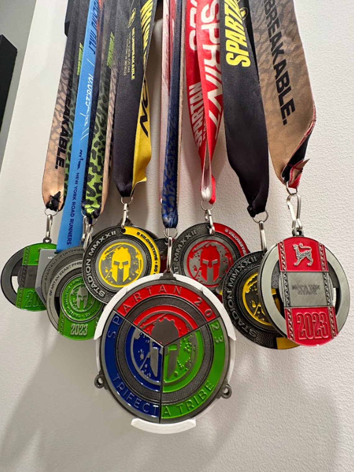 3-in-1 Spartan Trifecta Tribe Medal Stand/hanger/wall Mount - Etsy