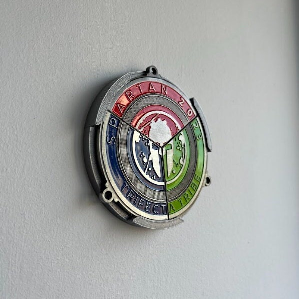 3-in-1 Spartan Trifecta Tribe Medal Display - Stand/wall Mount/ribbon ...