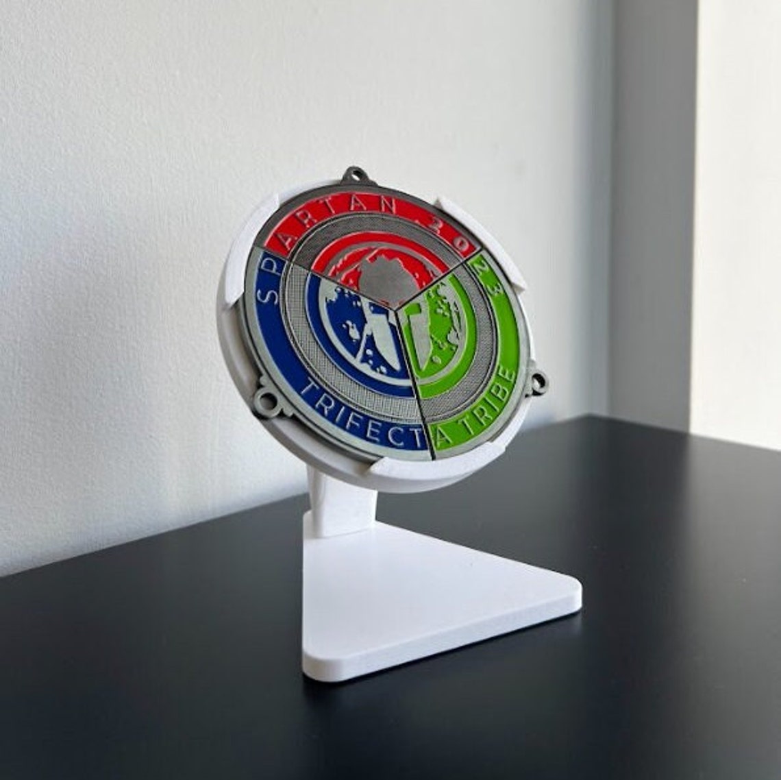 3-in-1 Spartan Trifecta Tribe Medal Stand/hanger/wall Mount - Etsy
