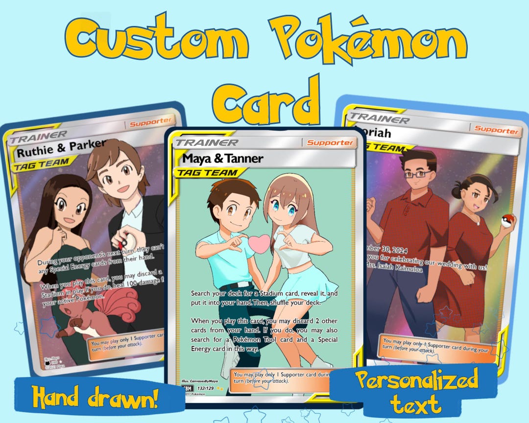 Custom Pokémon Cards - Etsy