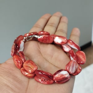 Rare Gemstone Spiny Oyster Stone Jewelry-smooth Tumble Beads-natural ...