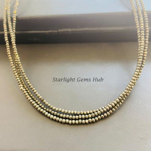 Golden Pyrite Layered Necklace, Minimalist Jewelry, 2mm Micro Faceted ...