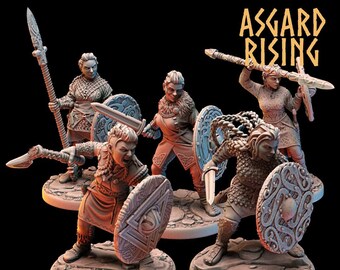 Viking Shieldmaiden Female Fighter 28mm Miniatures for Tabletop Gaming ...