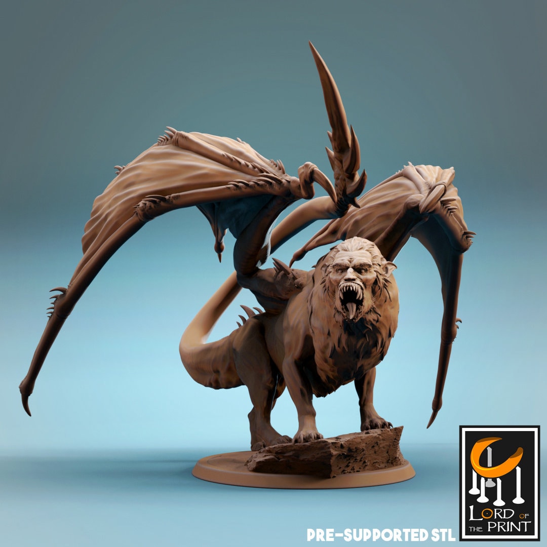 Manticore Miniature From Lord of the Print for Ttrpgs - Etsy