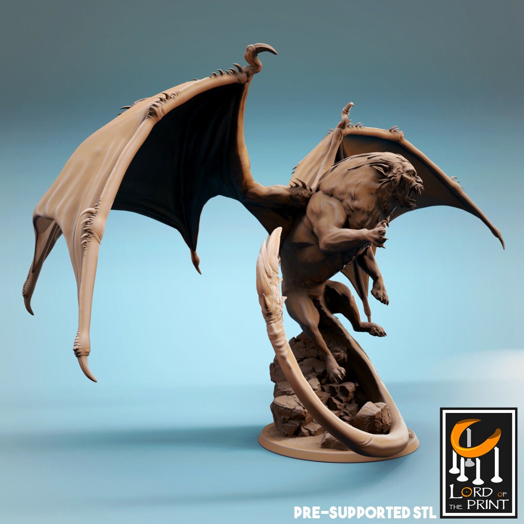 Manticore Miniature From Lord of the Print for Ttrpgs - Etsy