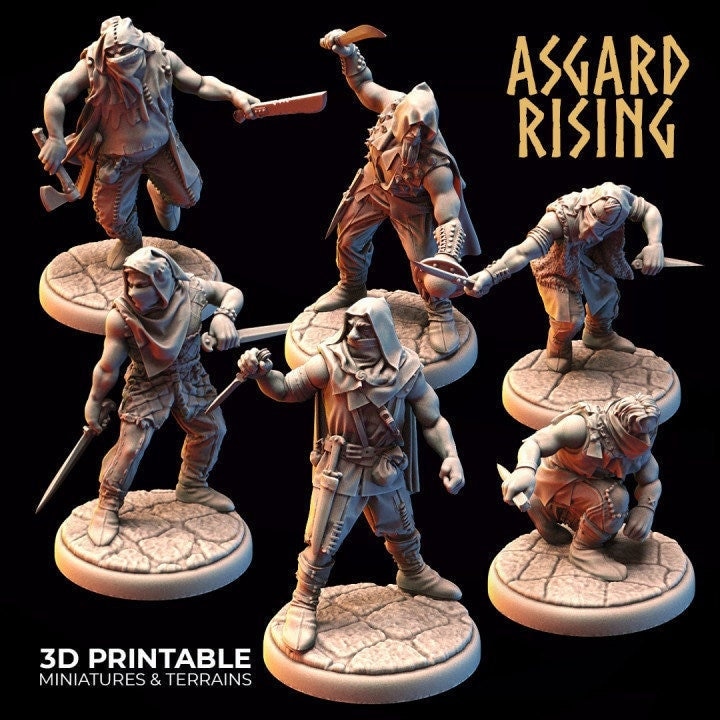 Bandit Rogue Fighter Male Miniatures From Asgard Rising for TTRPG DND ...