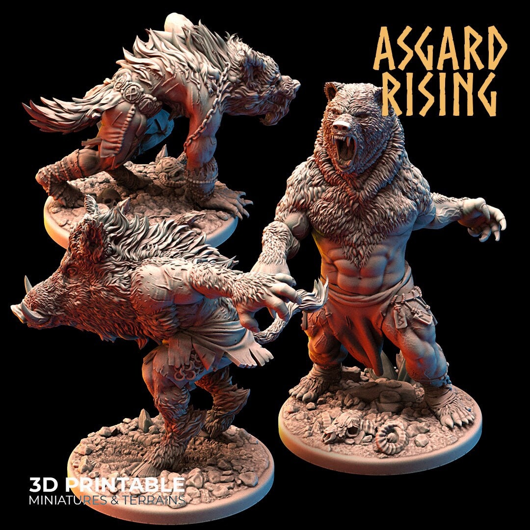 Lycanthrope Mini Set: Werewolf, Werebear, Wereboar From Asgard Rising ...